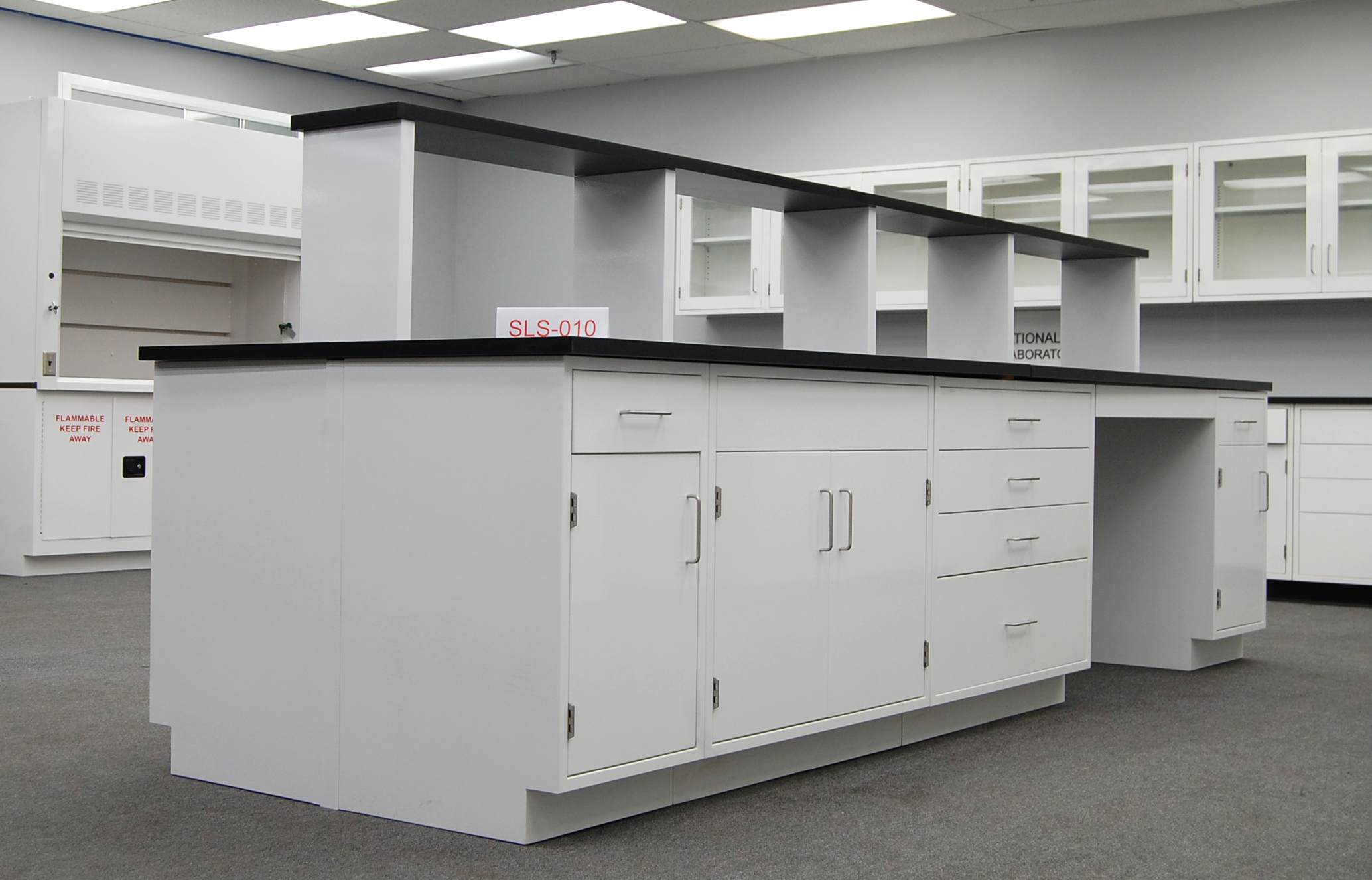 12′ x 4′ Laboratory Island w/ Center Shelf - Fisher American