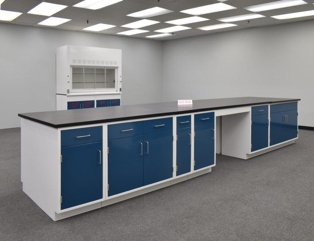 16′ x 4′ Fisher American Blue Laboratory Island - Fisher American