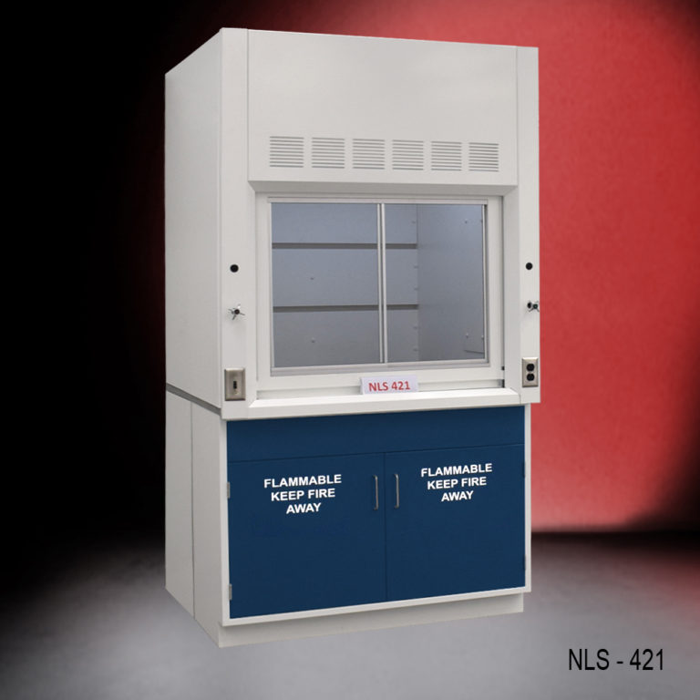4′ x 4' Fisher American Fume Hood w/ Blue Flammable Storage Cabinet ...