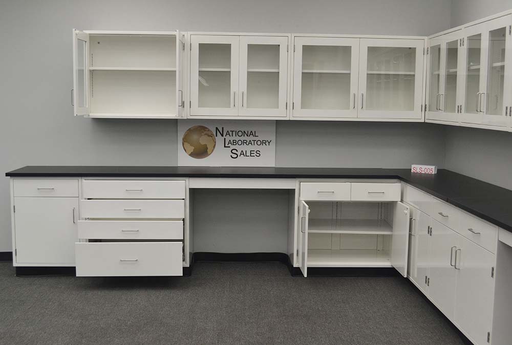 13’ x 15’ Fisher American L-Shaped Laboratory Cabinets w/ 11’ x 13 ...